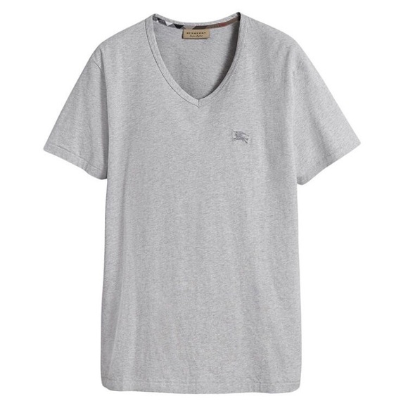 Burberry | Shirts | Burberry V Neck Mens Logo T Shirt With Check ...